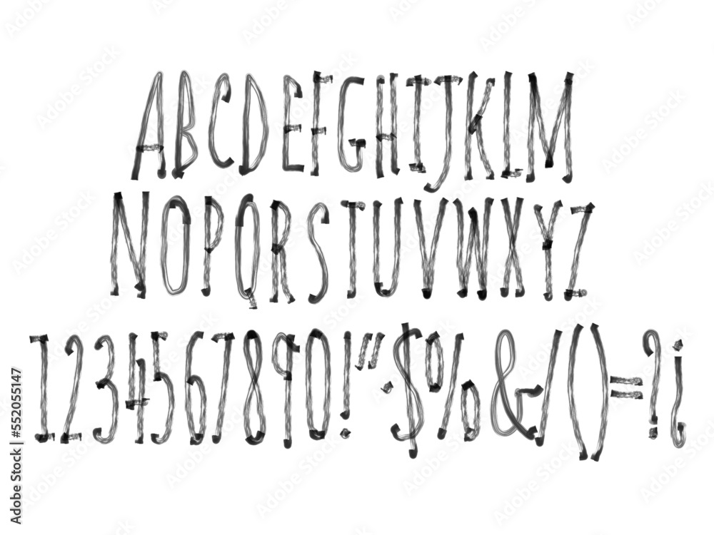 vector English alphabet collection of latin letters numbers and ...