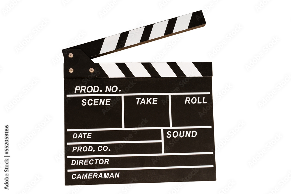 Clapperboard isolated on white background Stock Photo | Adobe Stock