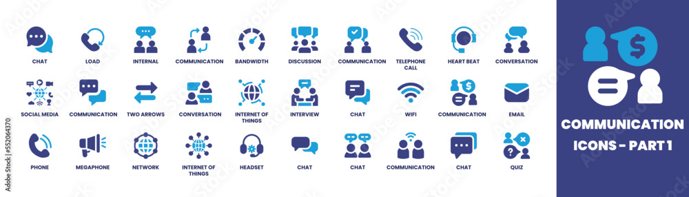 Communication icon collection part 1. Containing a communication icon ...