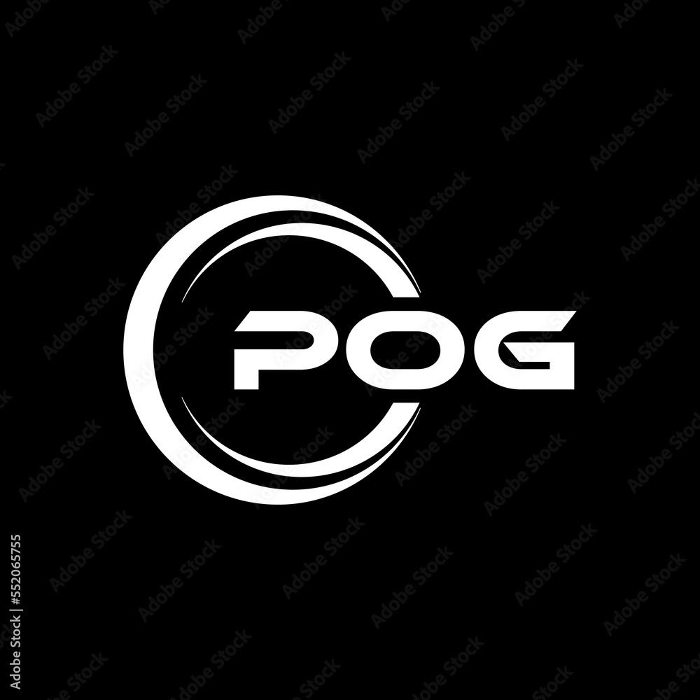 POG letter logo design with black background in illustrator, cube logo ...