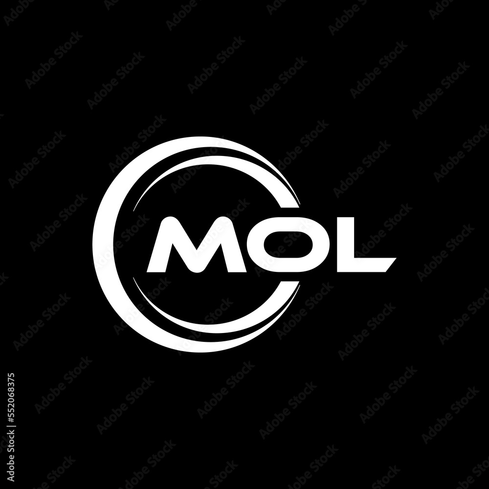 MOL letter logo design with black background in illustrator, cube logo ...