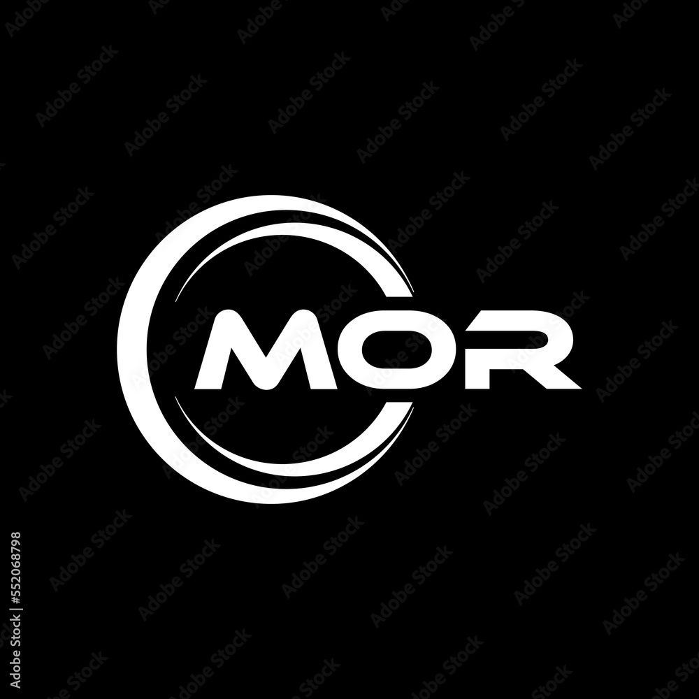 MOR letter logo design with black background in illustrator, cube logo ...