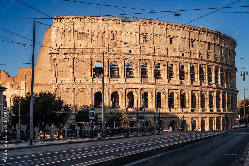 Rome, Italy- November 2022: The beautiful architecture of the Colosseum ...