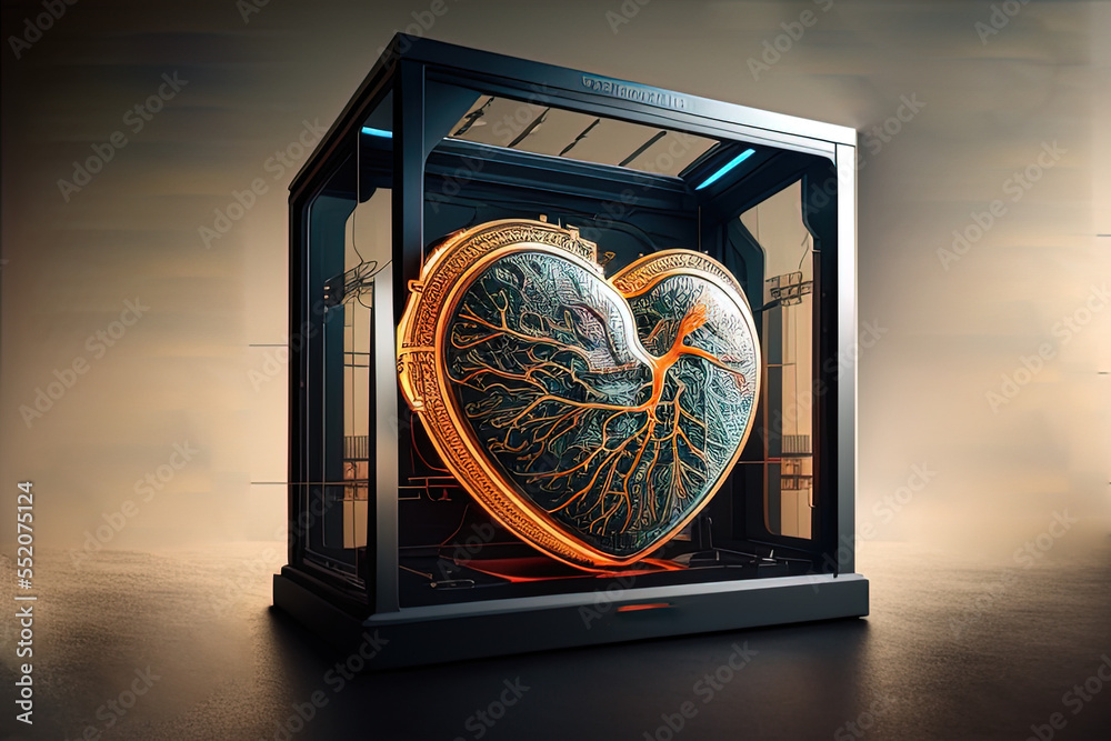 photorealistic cyberpunk heart in a sci-fi/knolling case - AI Generated ...
