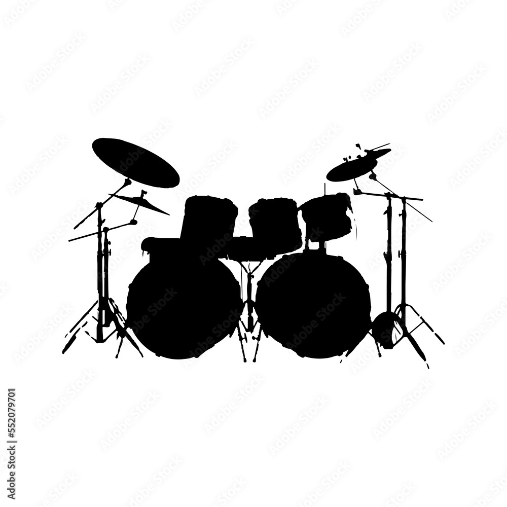 Drum icon. Simple style music festival ticket poster background symbol ...