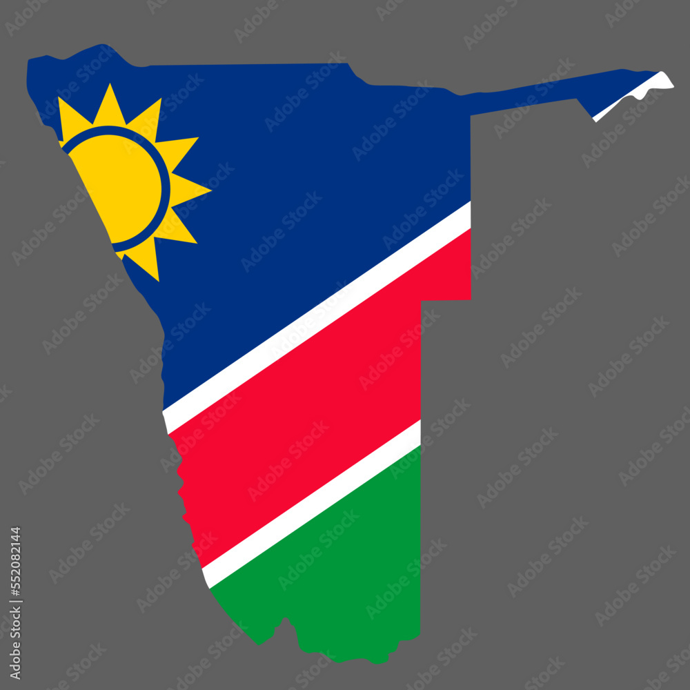 Namibia map with flag african cartography Stock Vector | Adobe Stock