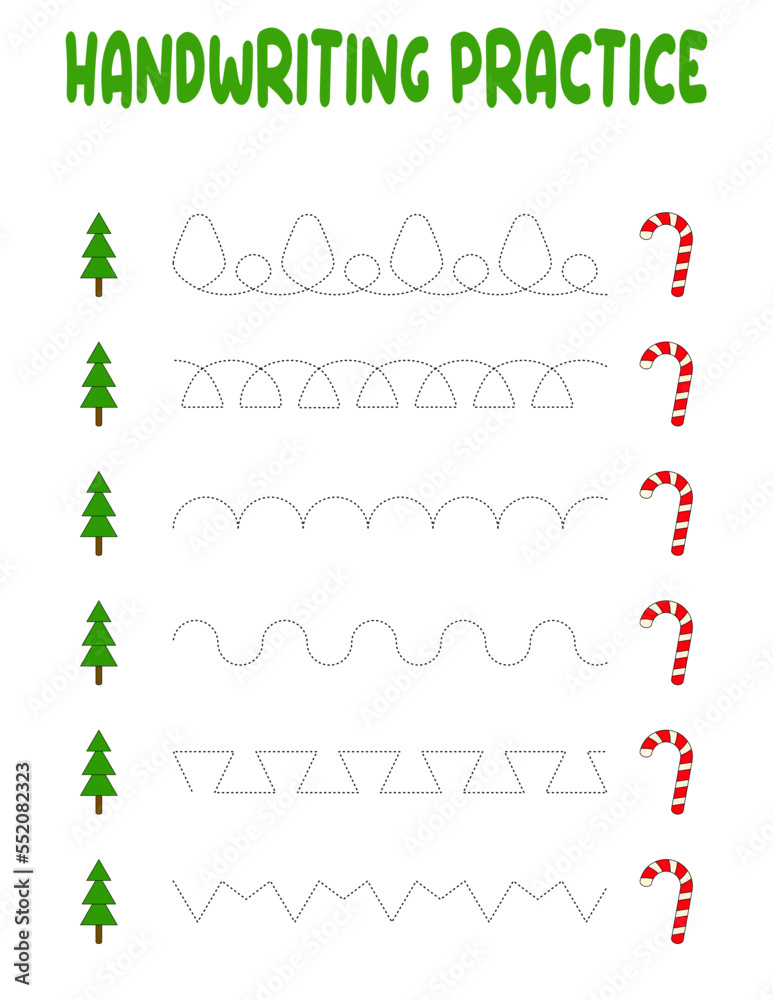 Tracing lines. Handwriting practice for children.Practicing fine motor ...
