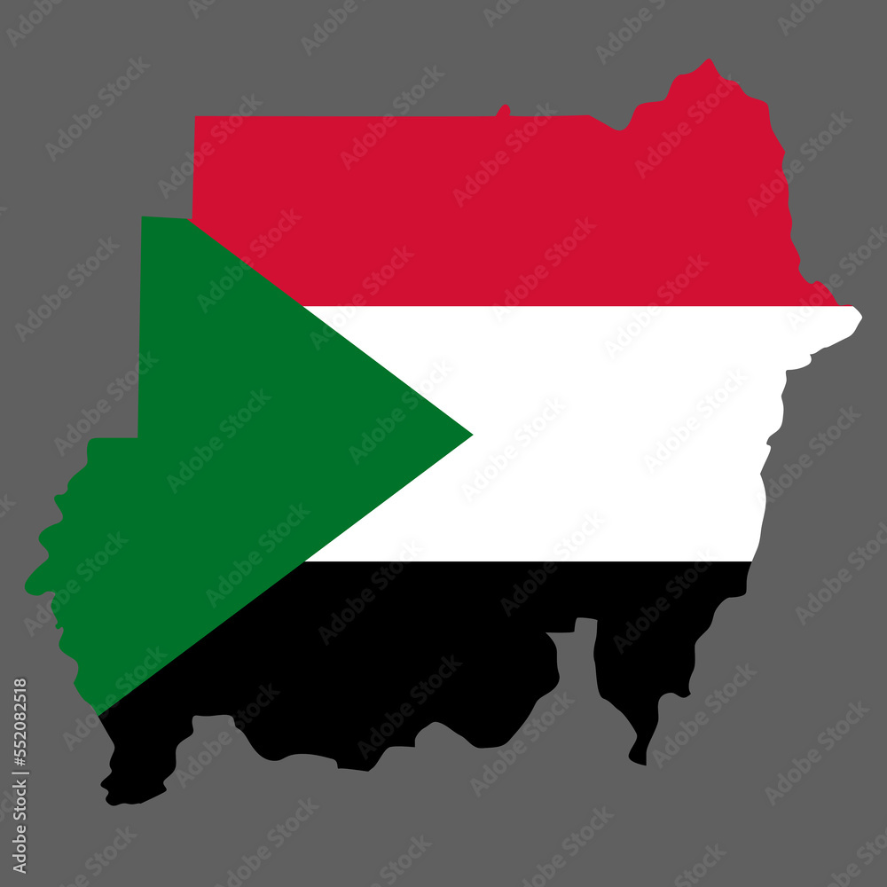 Sudan map with flag african cartography Stock Vector | Adobe Stock