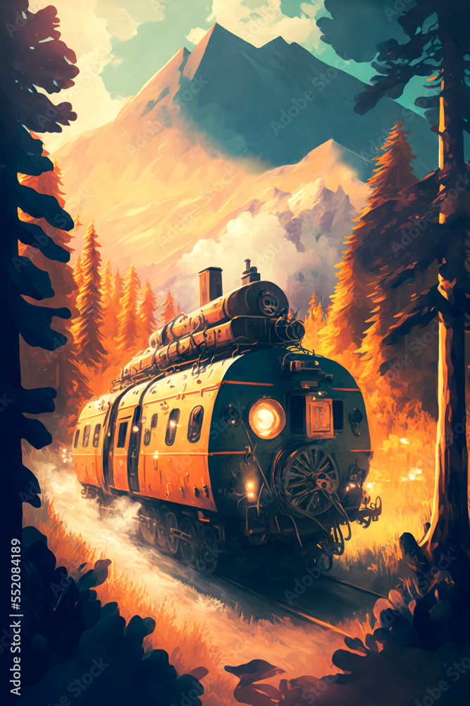 Abstract Train Painting