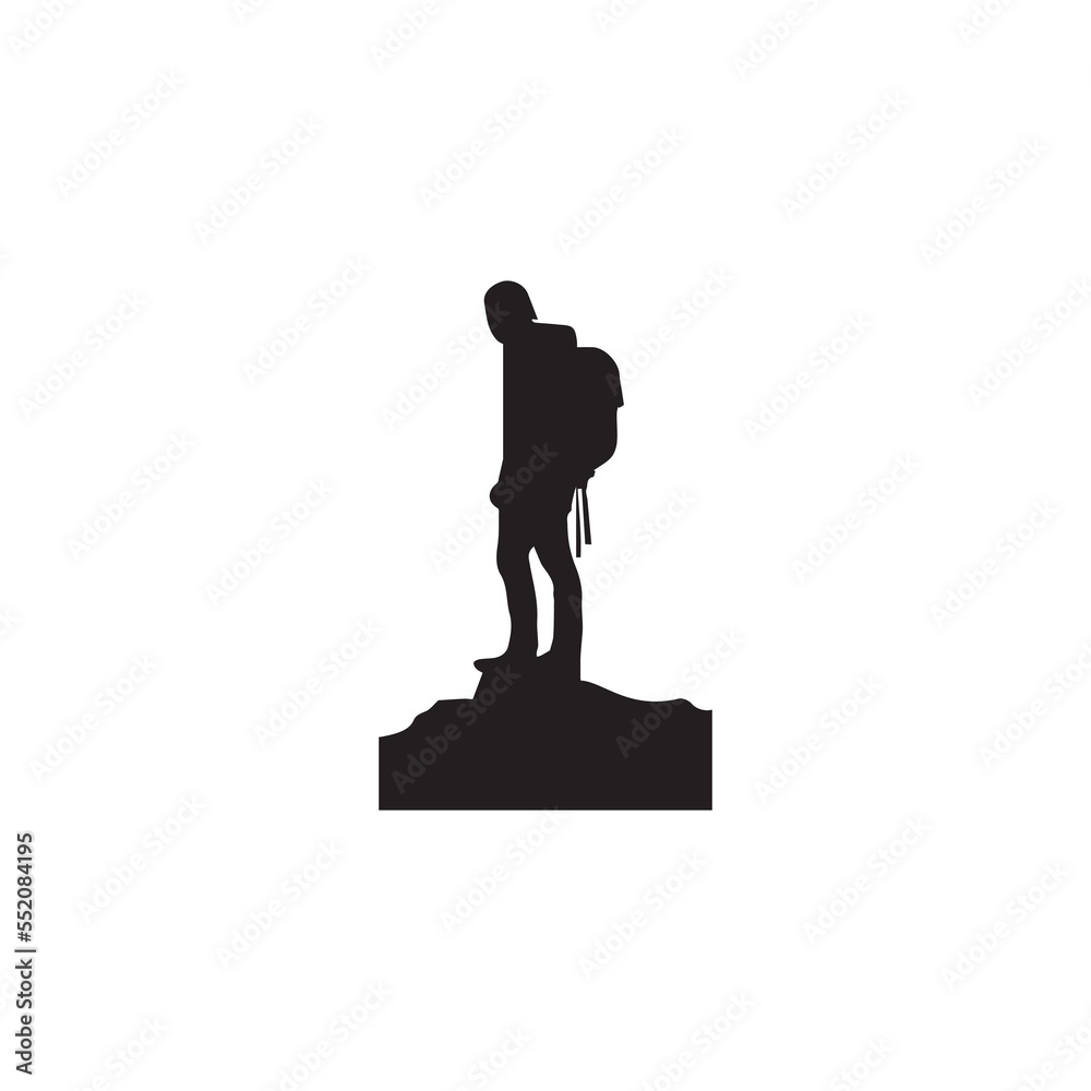 Sherpa Hiking Silhouette logo vector design illustration Stock Vector ...