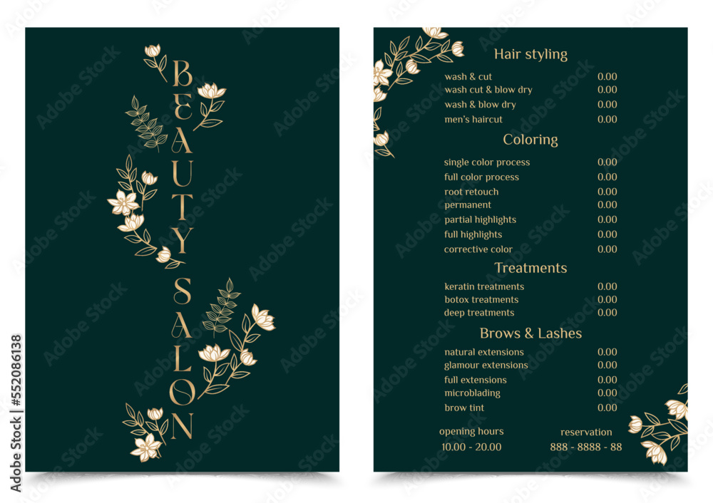 Vector Illustration sticker business card for beauty salon with ...