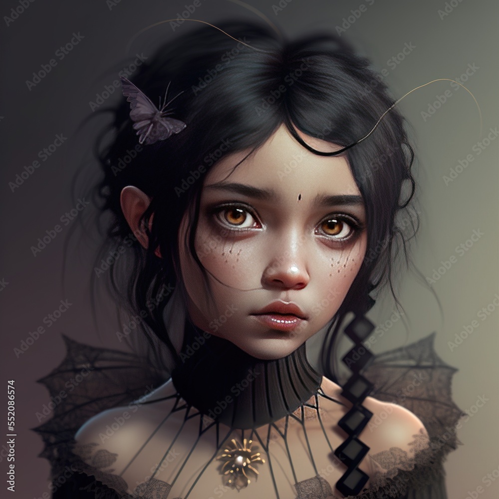 Gothic teenager, created with generative AI technology ilustração do ...