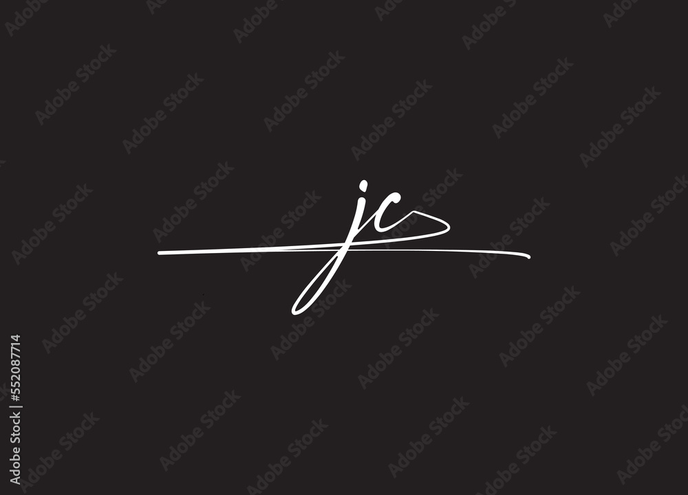 Minimalist line art letter JC logo design Stock Vector | Adobe Stock
