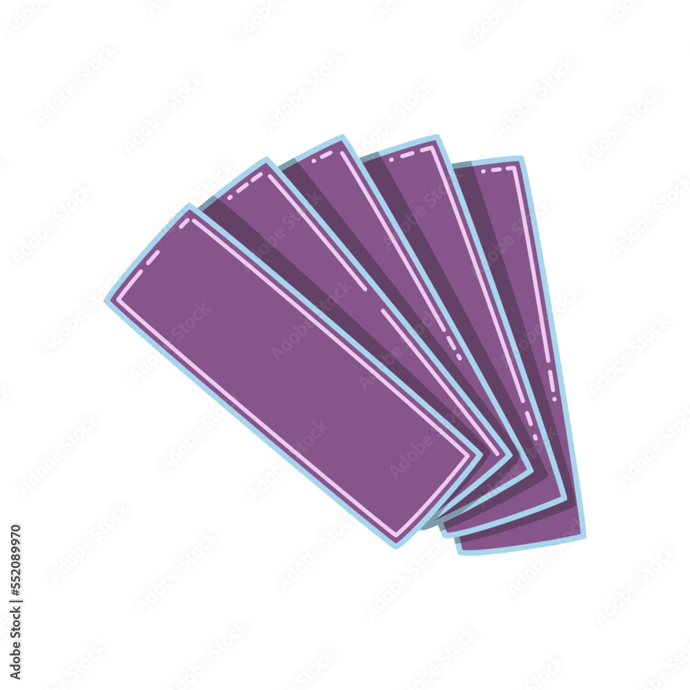 Stack of purple wax strips cartoon illustration. Cartoon drawing of leg ...