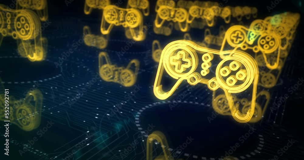 Esport retro video game pad and digital sport gaming symbol abstract ...