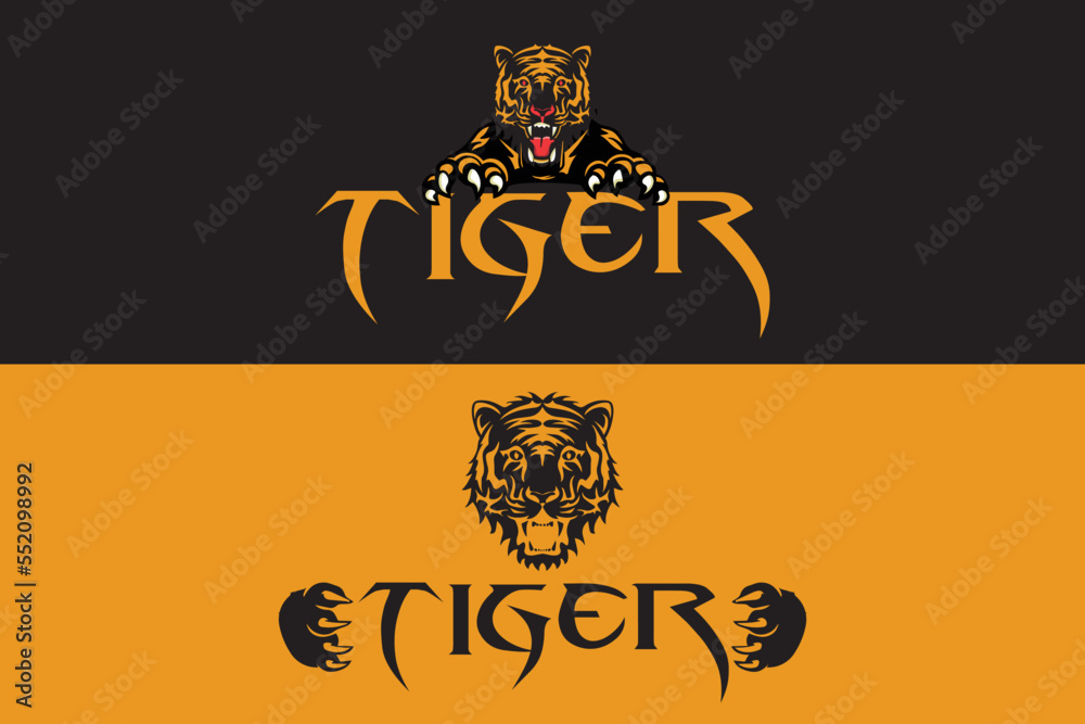 Tiger roaring mascot logo sign emblem vector illustration Stock Vector ...