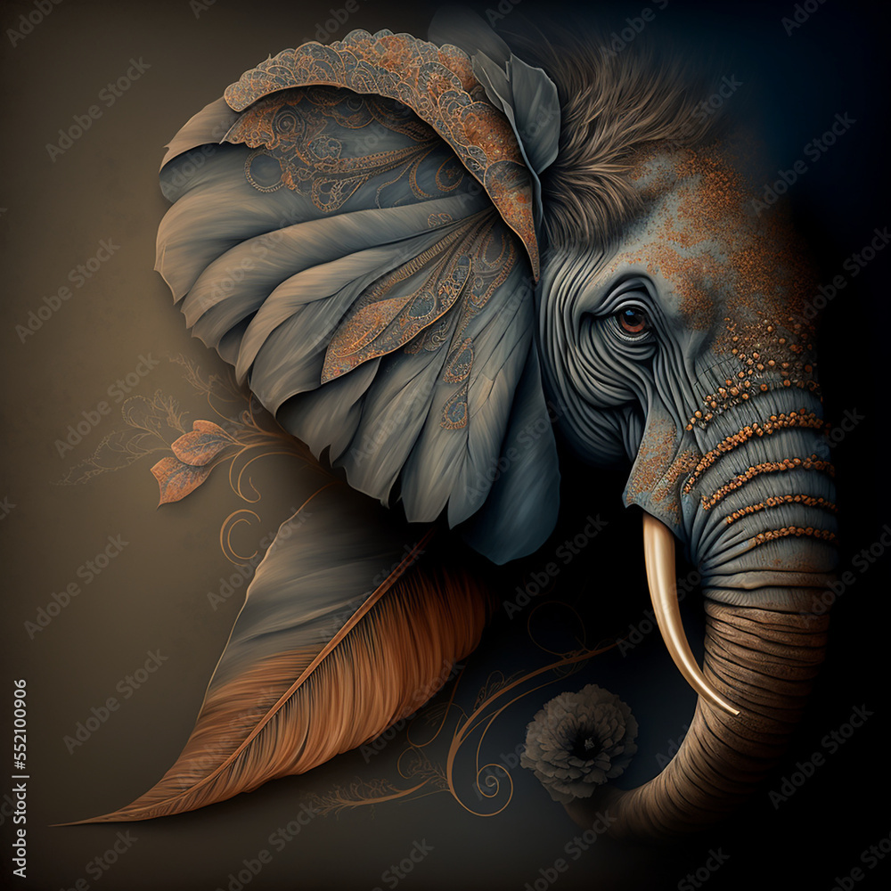 Mystic Elephant Stock Illustration | Adobe Stock