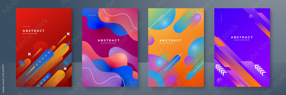 Colorful geometric poster with color geometrical shapes. Modern ...
