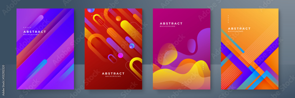 Colorful geometric poster with color geometrical shapes. Modern ...