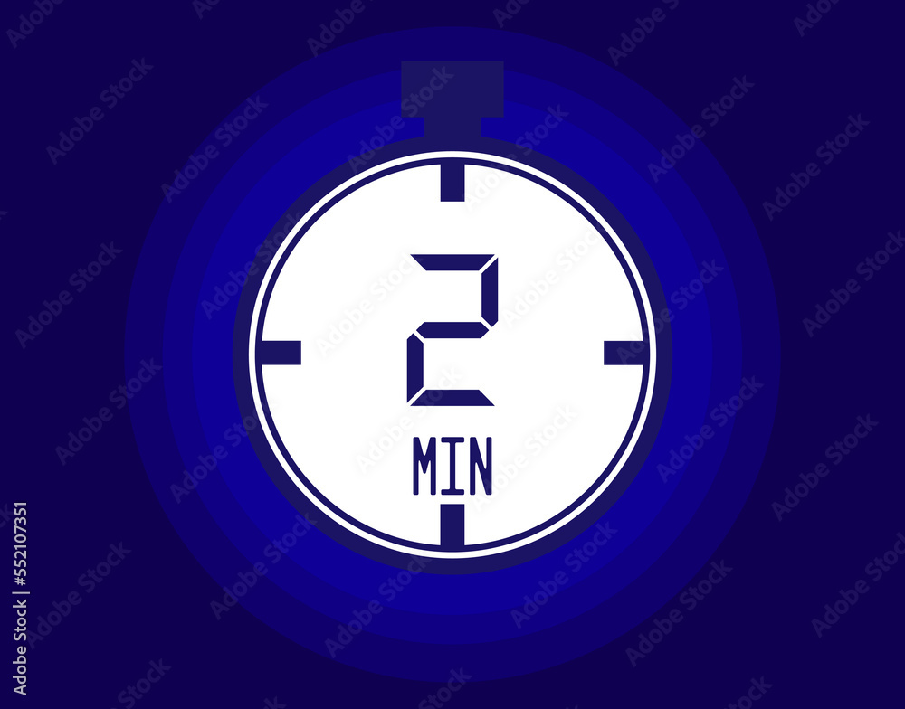 2 minutes stopwatch vector icon. Stopwatch icon in clock style. Timer ...