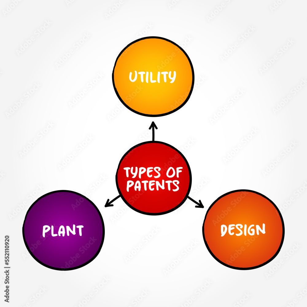 Types of Patents (exclusive right granted for an invention) mind map ...