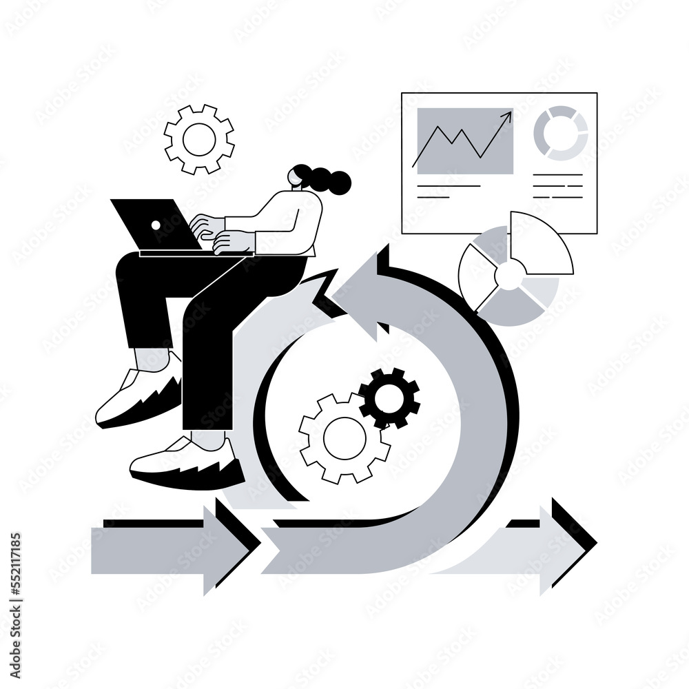 Agile project management abstract concept vector illustration. Agile approach, software ...