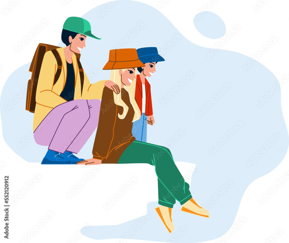 family adventure vector. holiday mother, happy lifestyle, father man ...