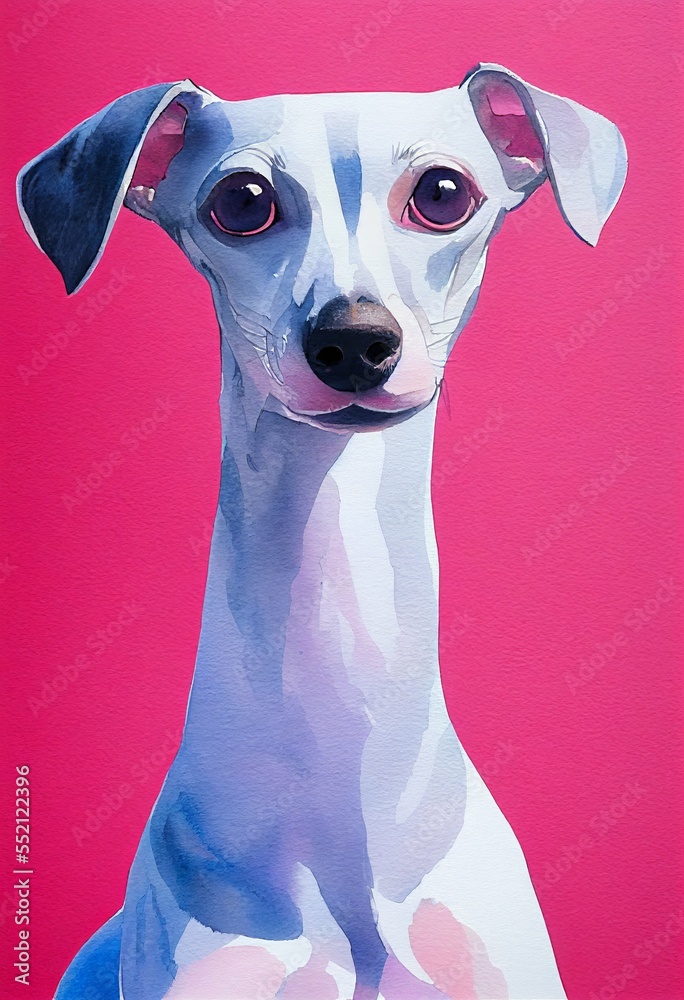 Funny adorable portrait headshot of cute doggy. Italian Greyhound dog ...