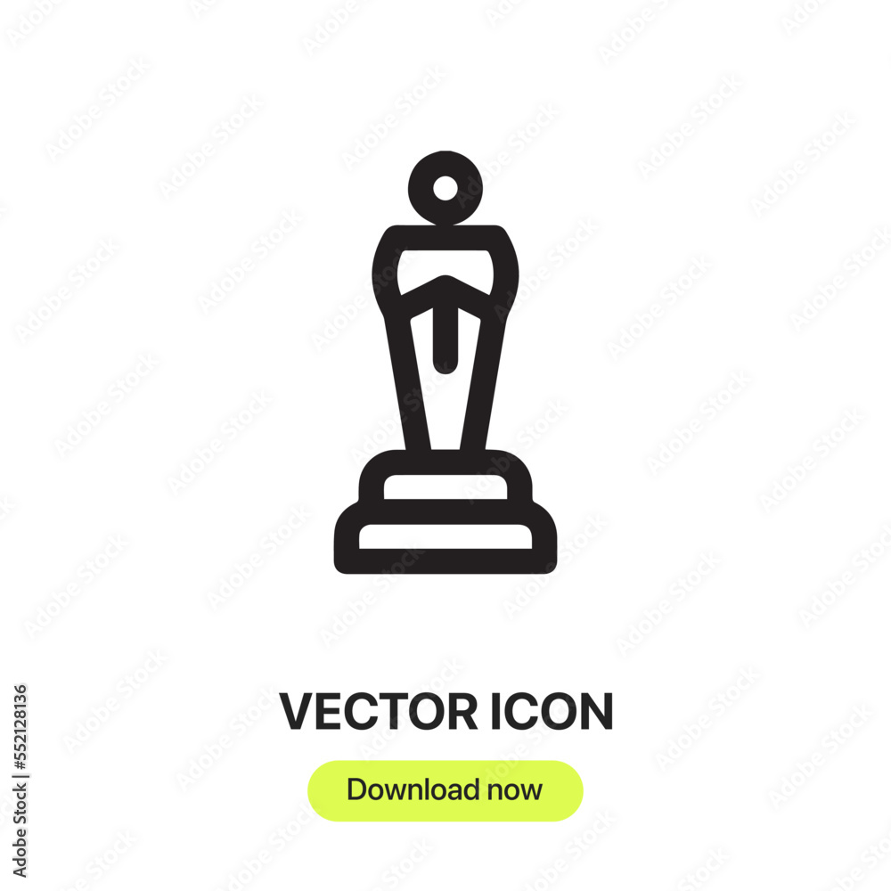 Vetor de Award statue icon vector. Linear style sign for mobile concept ...