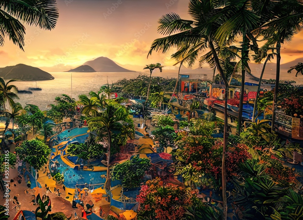 San Juan, Batangas, Philippines. Destination Artist Depiction Stock ...