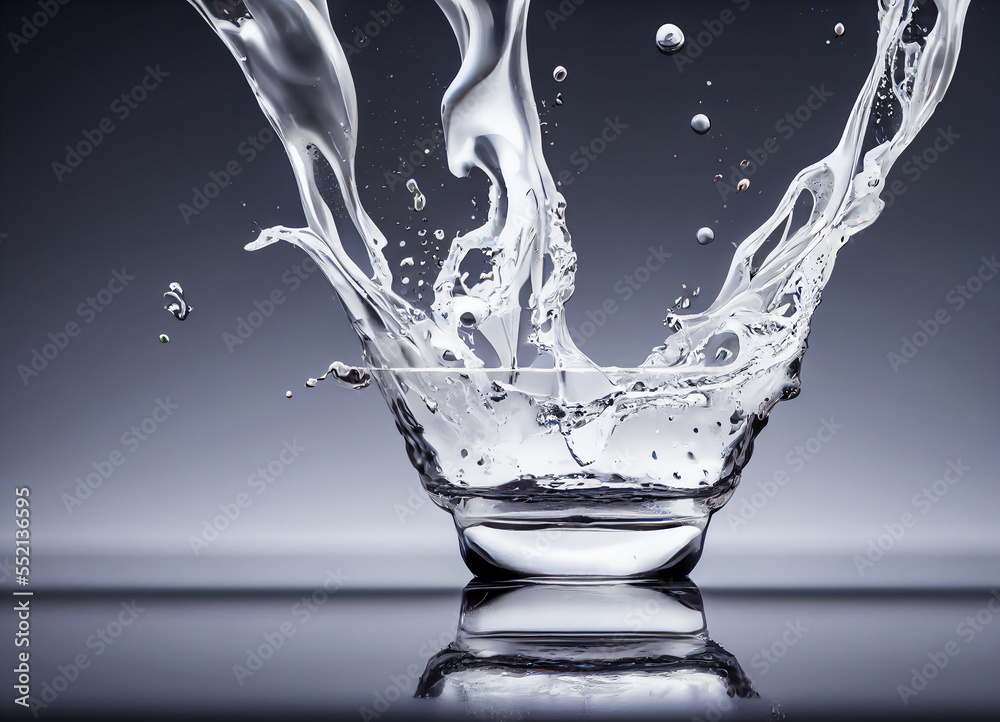 Impressive image of flying liquid of transparent water glass, captured ...