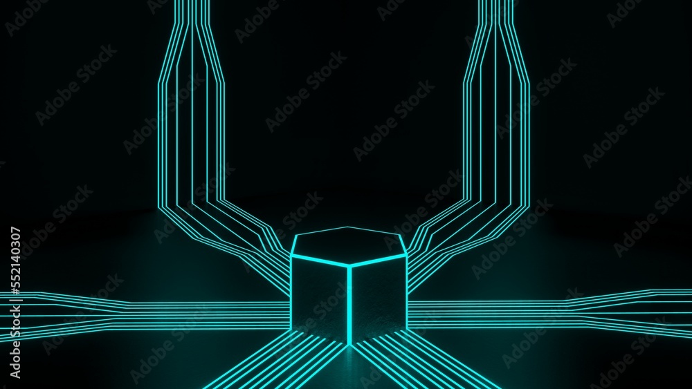 metaverse web 3 pedestal 3d cgi render. Digital space design banner ...