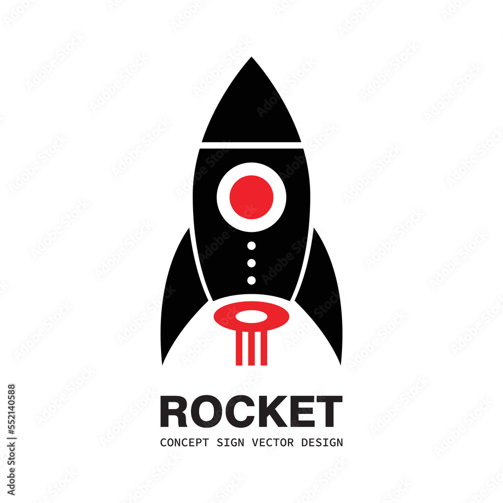 Spaceship rocket concept logo design. Space icon. Speed transport ...