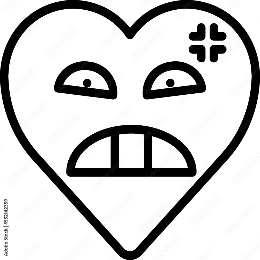 Angry heart emoji icon Stock Vector | Adobe Stock