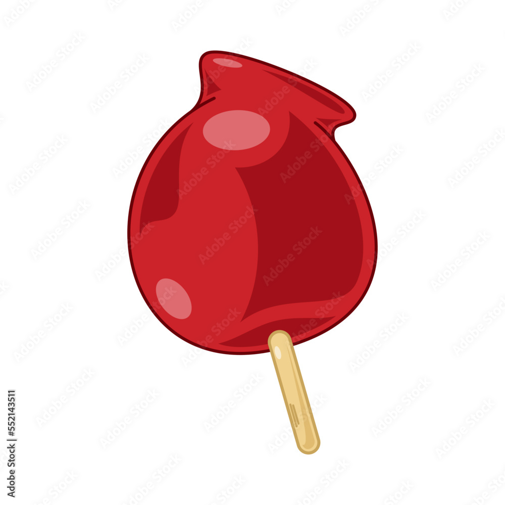 cartoon ringo ame, japanese food vector isolated on white background ...