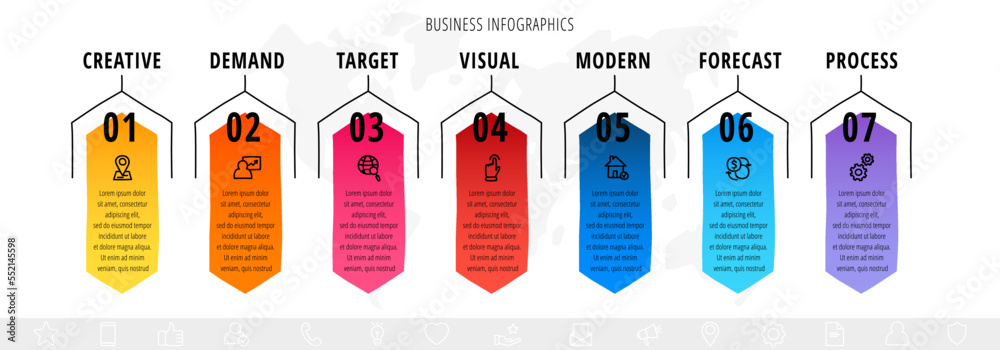 Vector illustration Infographics. Label design template with icons and ...