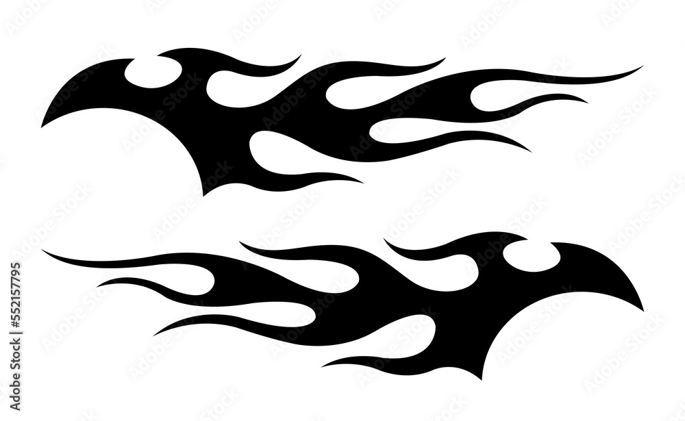 Race car sticker tribal fire flame car decal car tattoo vector image ...