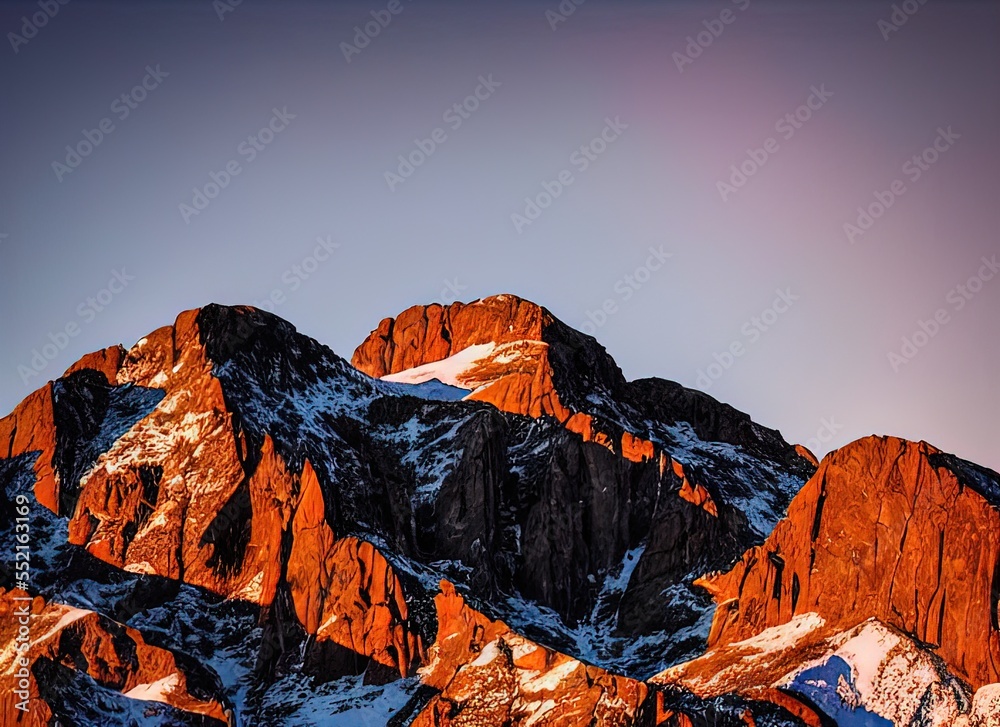 Pikes Peak Mountain in Colorado, North America. Artist Depiction Stock ...