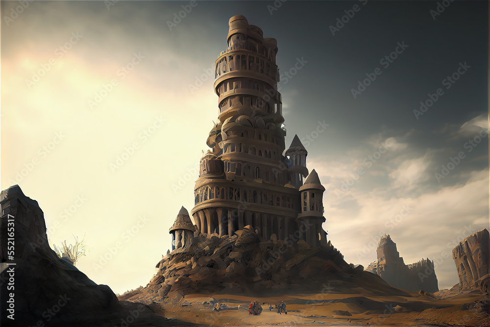 Ancient Babel tower, bible, mythical, religion, legend, history ...