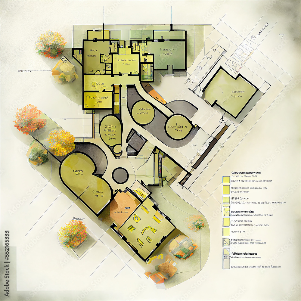 Architecture project, construction, complex, building, school ...