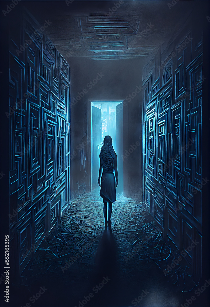 Mental illness, maze, tunnel, psychology, mental health, light ...