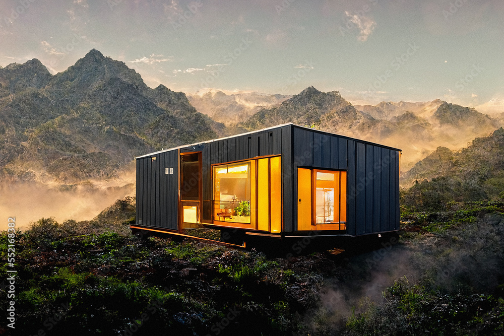 Shipping Container Home Design - Generative AI Stock Illustration ...