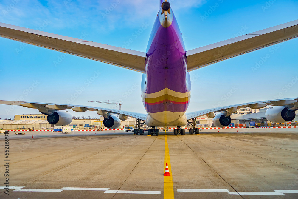 FRANKFURT, GERMANY - MARCH 13, 2016: Thai Airways A380 in Frankfurt ...
