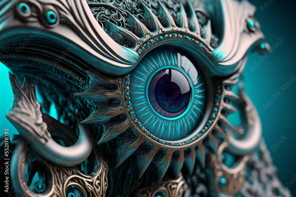 the magic eye, crazy eyeball, fantasy fractal face part, digital ...