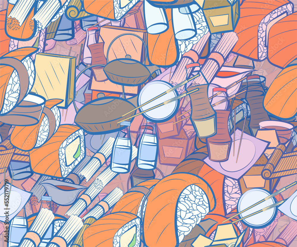 Background pattern abstract design texture. Seamless. Japanese food ...