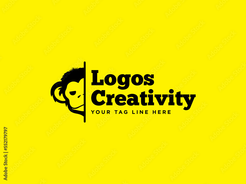 Modern monkey logo design, minimalist monkey logo design, monkey logo ...