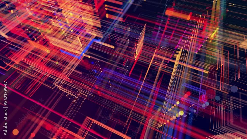 info concept lines and nodes. vj loop hologram abstract background sci ...