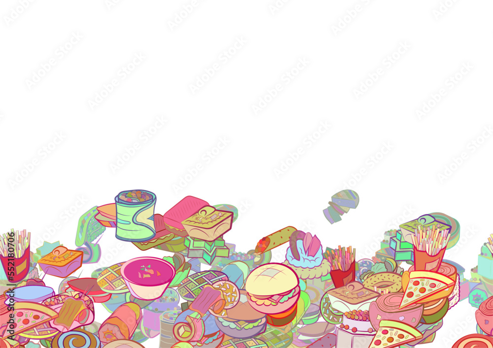 Background pattern abstract design texture. American food and Snacks ...