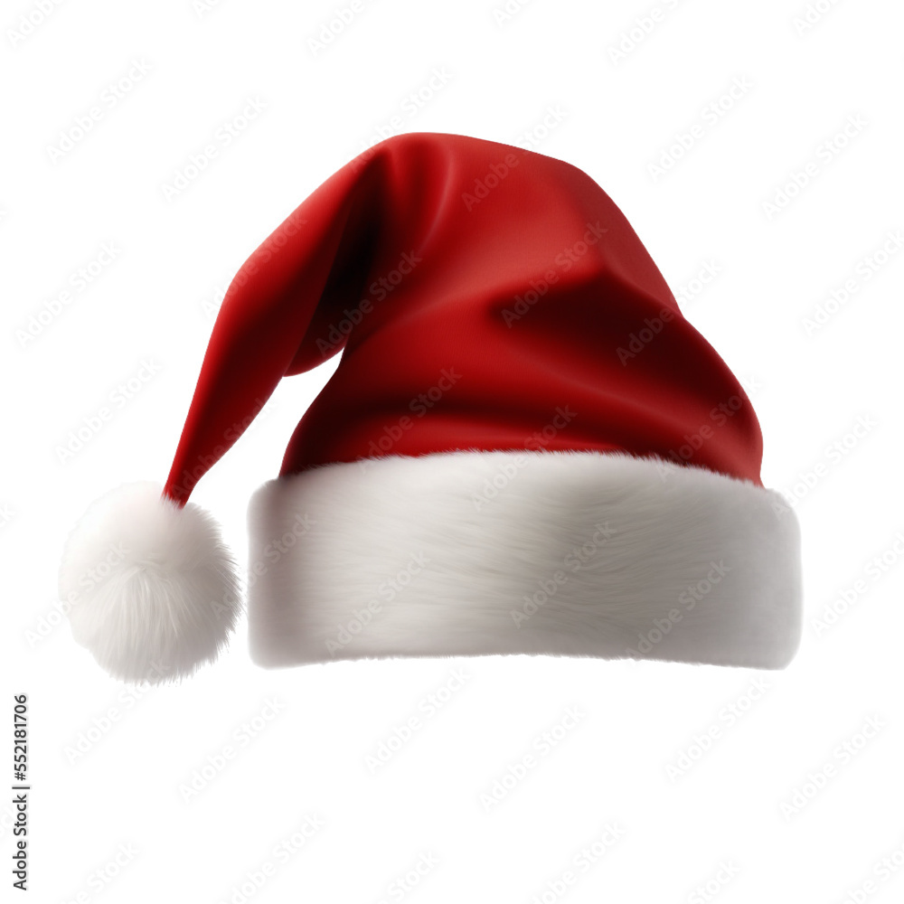 Santa Claus hat isolated on transparent background Stock Vector | Adobe ...