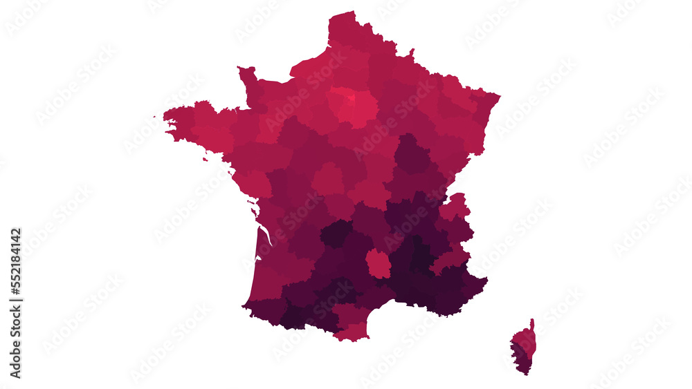 France Metropole and Corse covid map rate ICU beds occupancy per region ...